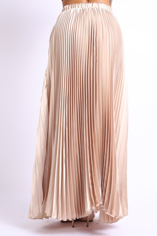 Pleated satin maxi skirt – Amatullah's Treasures Boutique